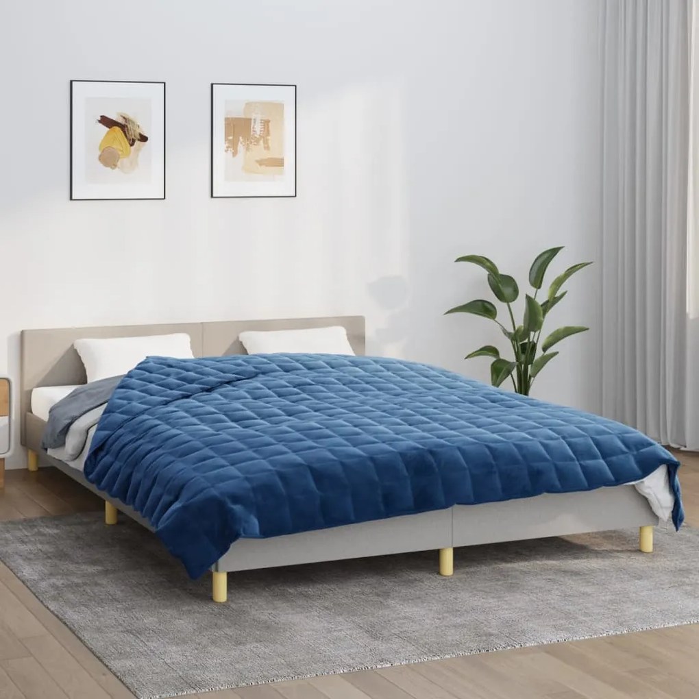 Zátěžová deka modrá 220 x 240 cm 11 kg textil 3154862