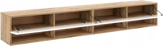 Závěsný TV stolek Derby 280 cm dub Wotan/bílý