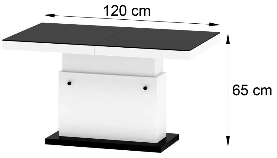 Konferenční stolek MATERA LUX (bílá mat/bílá lesk/bílá mat)