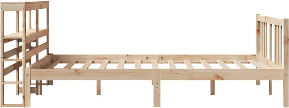 Rám postele s čelem 120 x 200 cm masivní borové dřevo 3305967