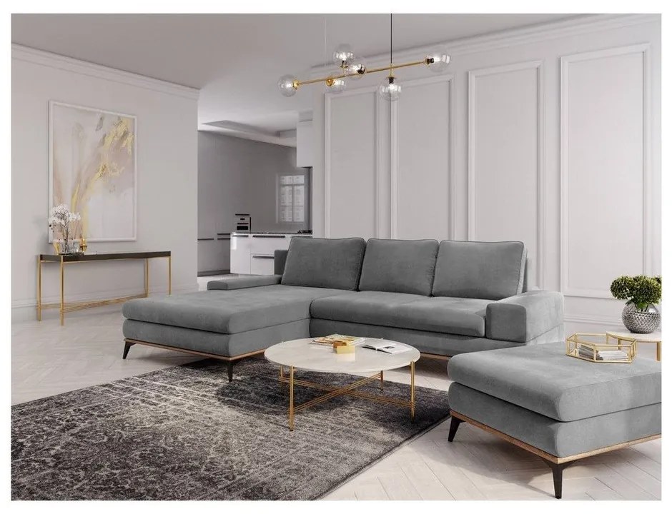 Šedá rozkládací rohová pohovka Windsor &amp; Co Sofas Planet, levý roh