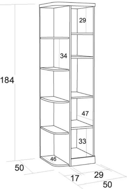 BRADOP Skříň jednodveřová CASPER C105 ROZMĚR: (š/v/h) 50 x 184 x 50 cm - levá