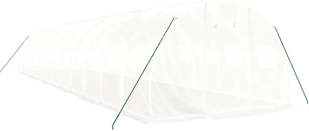Skleník s ocelovým rámem bílý 36 m² 12 x 3 x 2 m 3188054