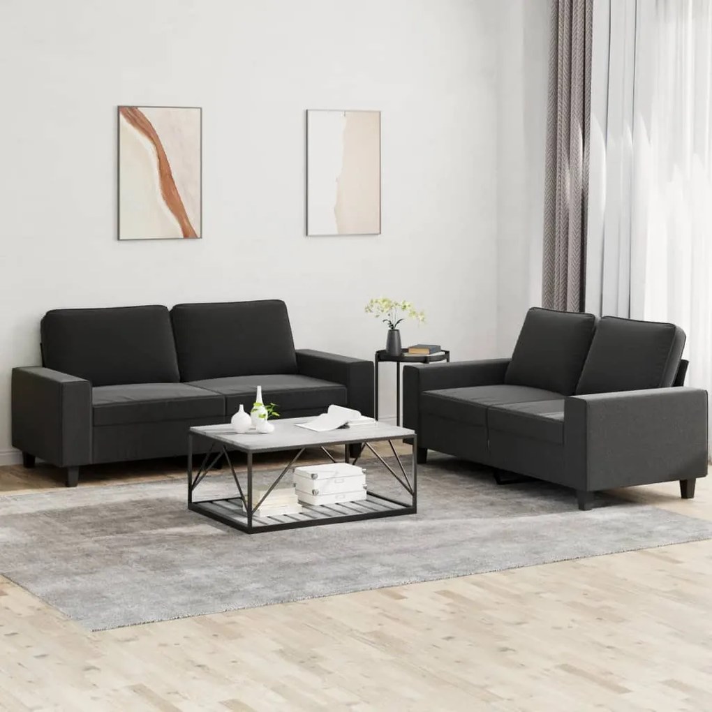 2dílná sedací souprava černá textil 3201886
