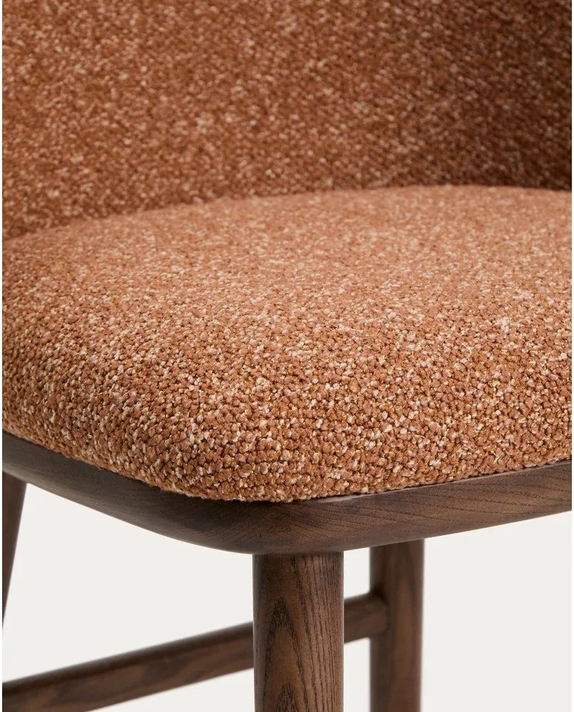 Čalouněná barová židle v terakotové barvě (výška sedáku 75 cm) Ciselia – Kave Home