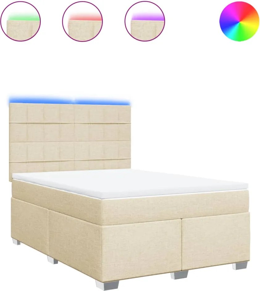 Box spring postel s matrací krémová 140x200 cm textil 3292816