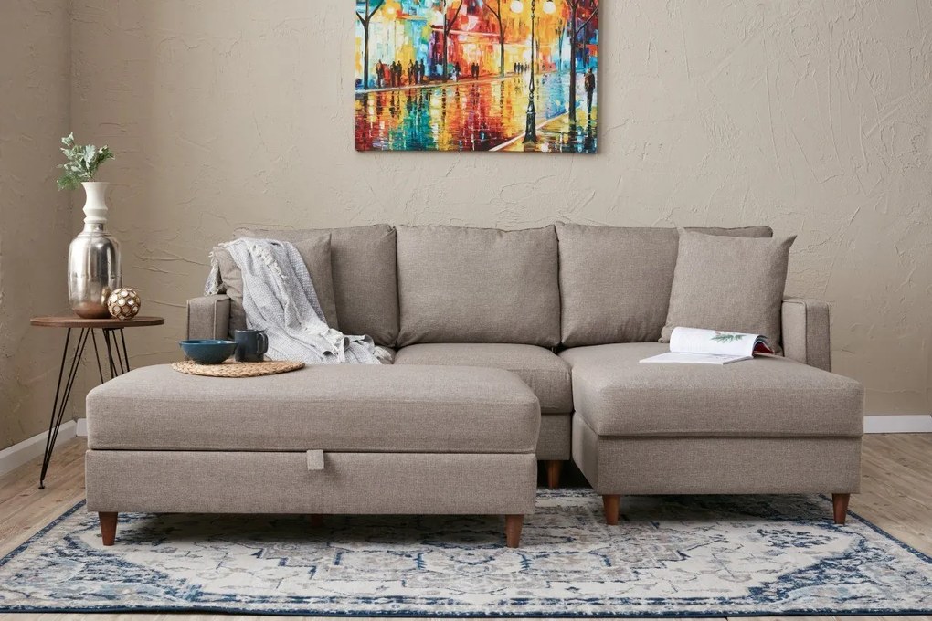 Atelier del Sofa Rohová sedací souprava Eva Right - Cream, Krémová