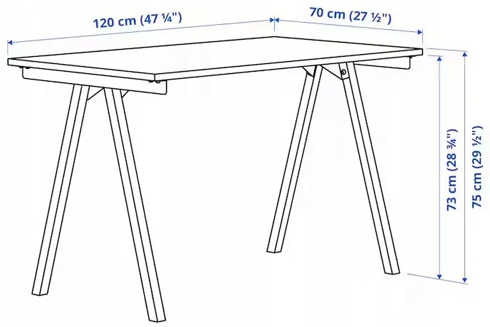IKEA TROTTEN Psací stůl béžový-bílý 120x70 cm