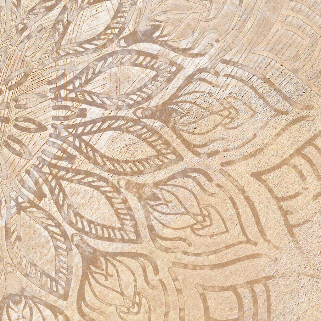 Malvis ® Třídílný obraz Zlatá kamenná mandala Velikost (šířka x výška): 150x100 cm