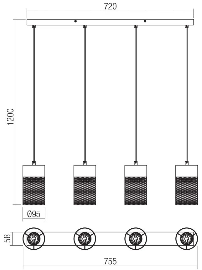 Smarter Závěsné svítidlo Stem, š.75cm