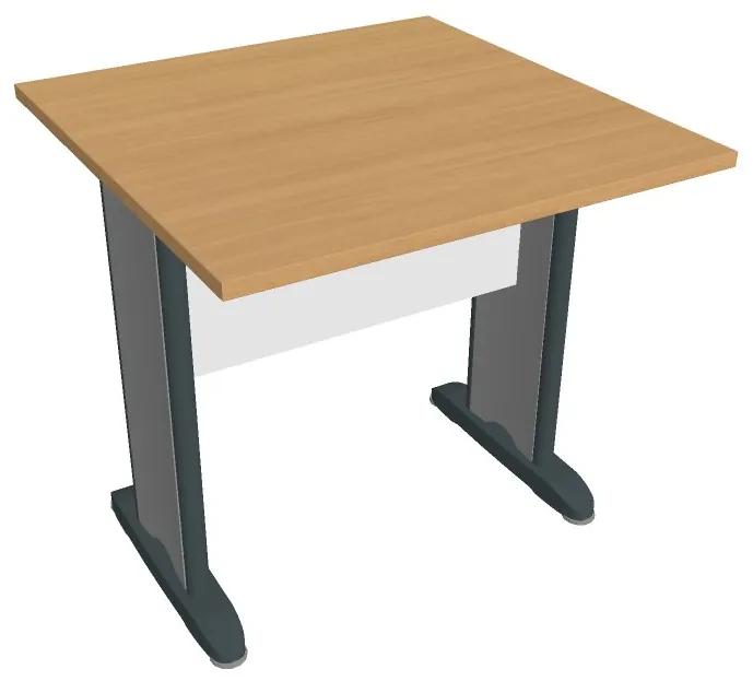 Stůl jednací rovný 80 cm - Hobis Cross CJ 800 Dekor stolové desky: buk, Dekor lamino podnože: bílá, Barva nohou: černá