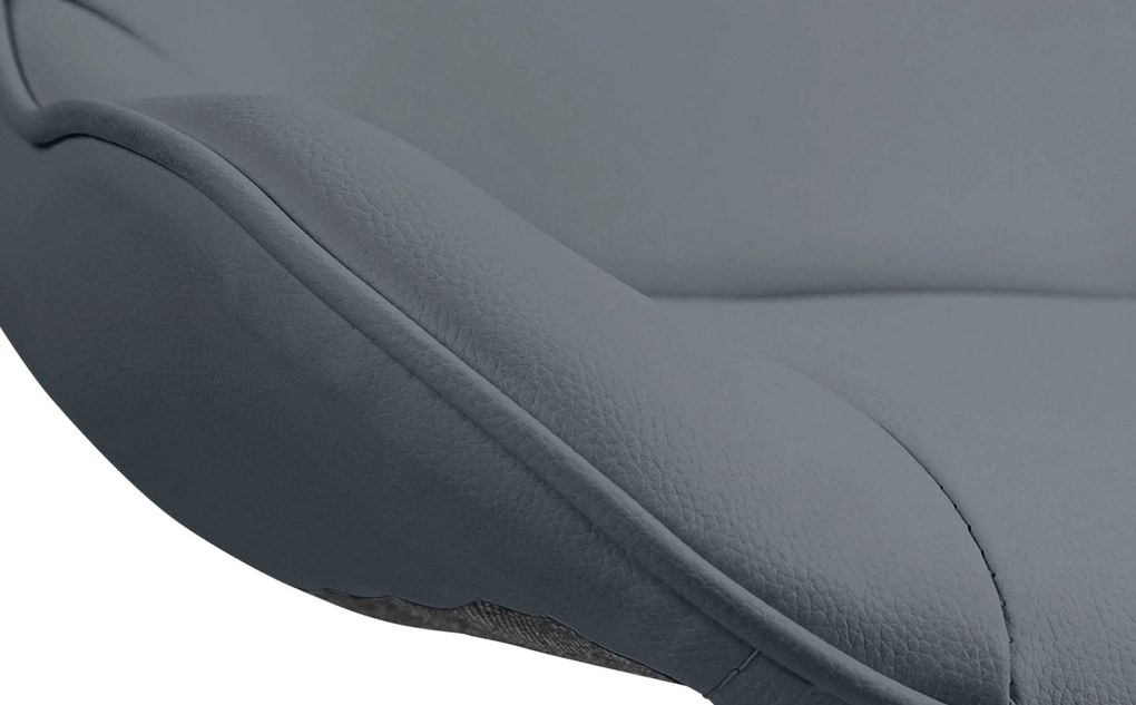 Barová židle Vonore umělá kůže bílá konstrukce – šedá