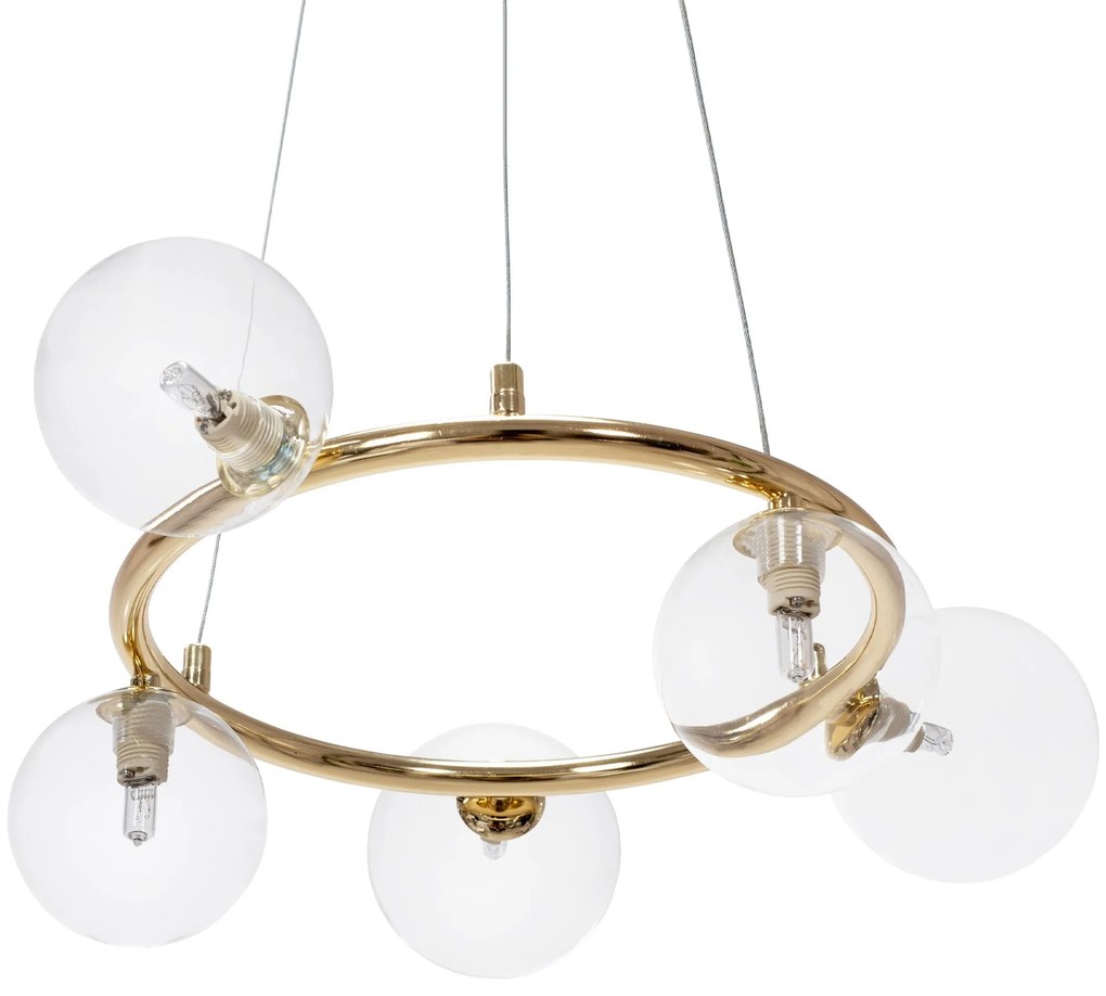 Toolight, stropní svítidlo skleněné koule 5xG9 APP1158-6CP, zlatá, OSW-04690