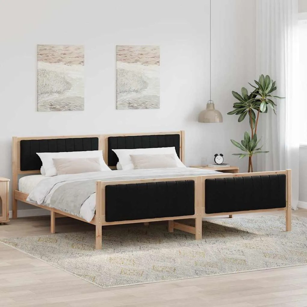 Rám postele Hnědo-černá 200 x 200 cm Masivní borovicové dřevo 3394300