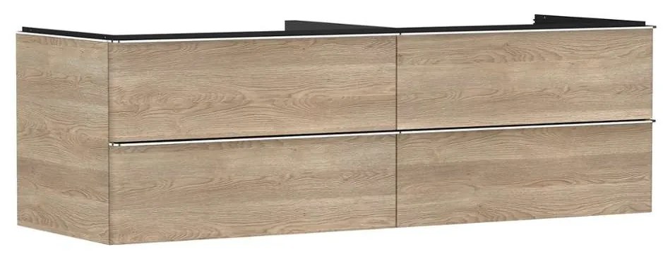 Hansgrohe Xelu Q - Umyvadlová skříňka, 50x156x55 cm, 4 zásuvky, přírodní dub/chrom 54092000