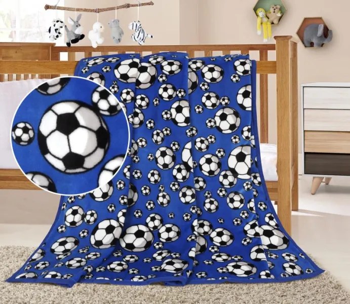 Bellatex Dětská deka ELLA 100x150 cm Míč Modrá