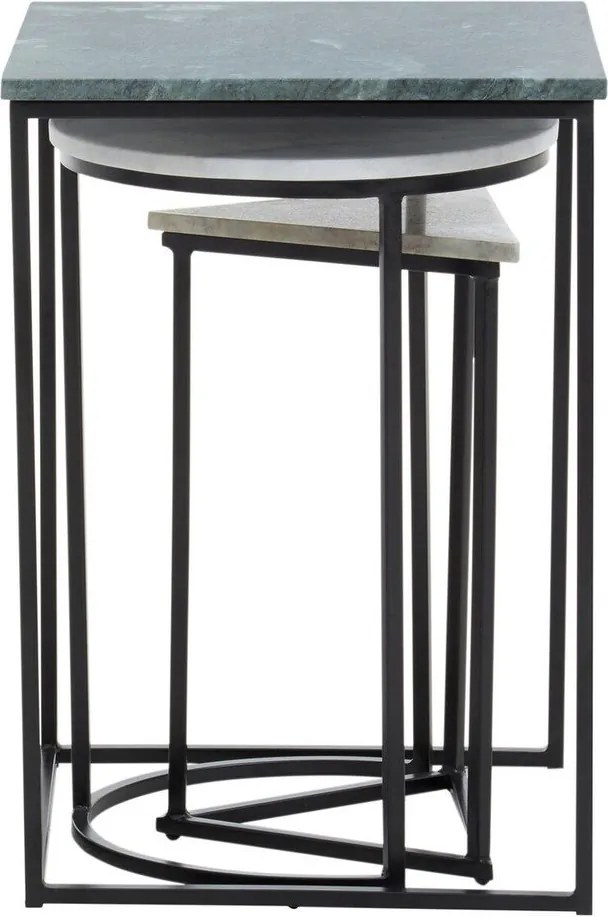 Odkládací stolky v sadě 3 ks s mramorovou deskou 40x40 cm Mandoli – Premier Housewares