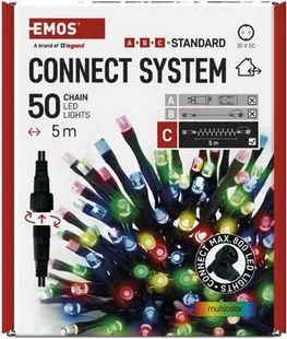 Propojovací vánoční řetěz bez zdroje EMOS Connecting D1AM02 ZY2176 50LED 5m multicolor
