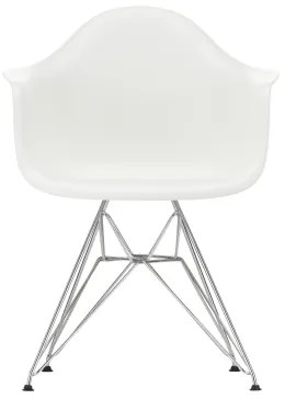 Eames Plastic Armchair DAR chrom bílá černé na tvrdou podlahu Vitra