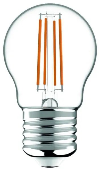Prémiová retro LED žárovka E27 4,5W 470lm G45 denní, filament, ekv. 40W, 3 roky
