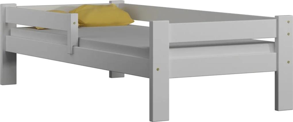 Dětská postel se zábranou DOMINIK vč. roštu Povrchová úprava: netransparentní barva bílá, Rozměry: 80 x 180 cm