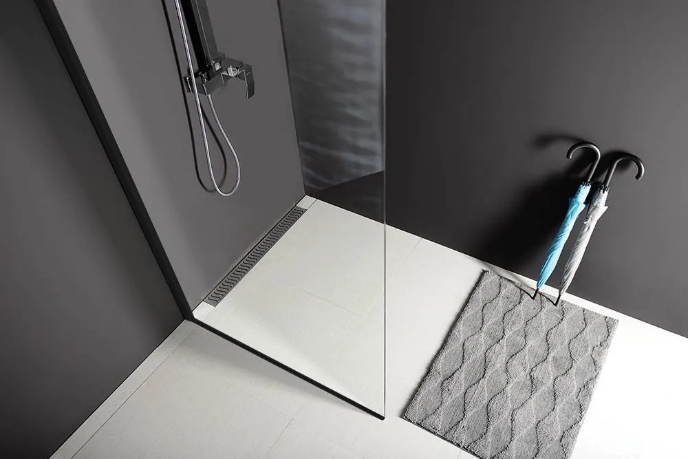 Polysan MODULAR SHOWER BLACK jednodílná zástěna pevná k instalaci na zeď, 800 mm MS1-80B