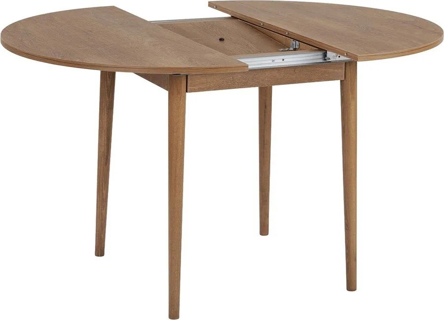 Kulatý rozkládací jídelní stůl s přídavnou deskou v dekoru dubu ø 100 cm Viona – Kalune Design