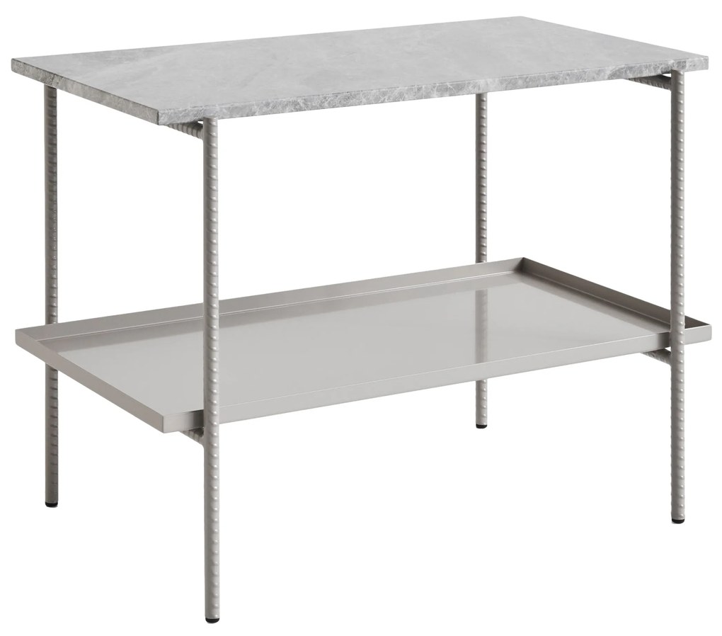 HAY Rebar Side Table, 75x44, Grey Marble
