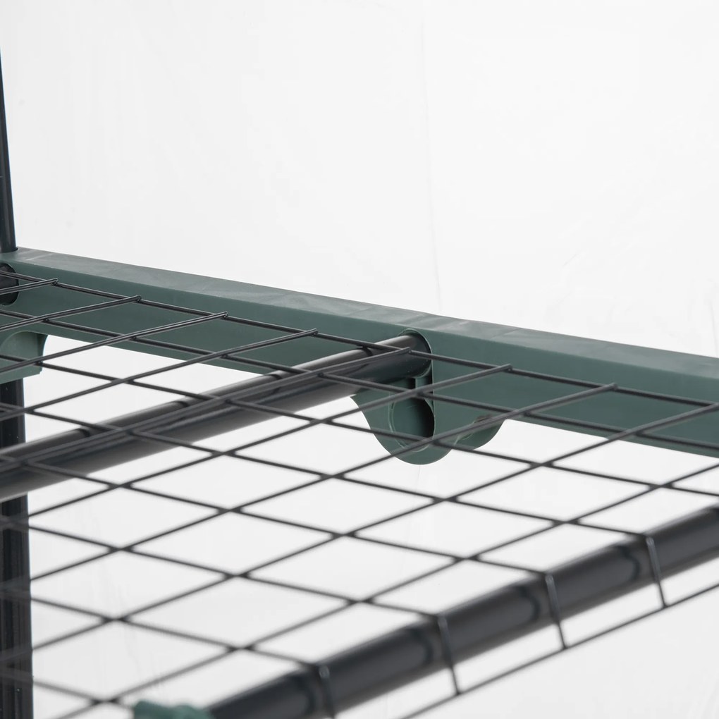 Fóliový skleník Outsunny s 5 policemi, mini skleník pro květiny a zeleninu, zelený průhledný 69x49x193cm