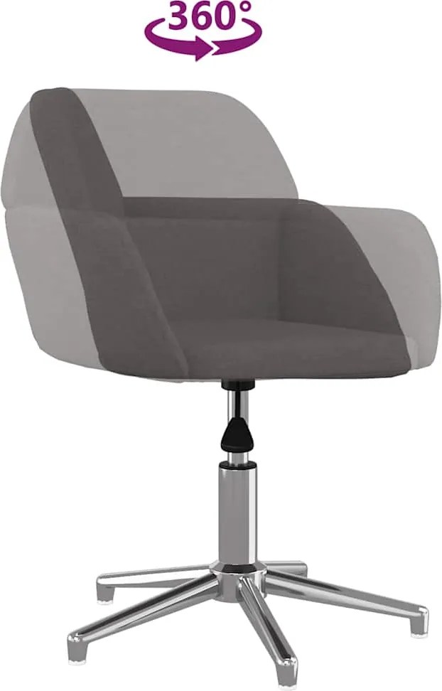 Otočné jídelní židle 2 ks tmavě šedé textil 3103031