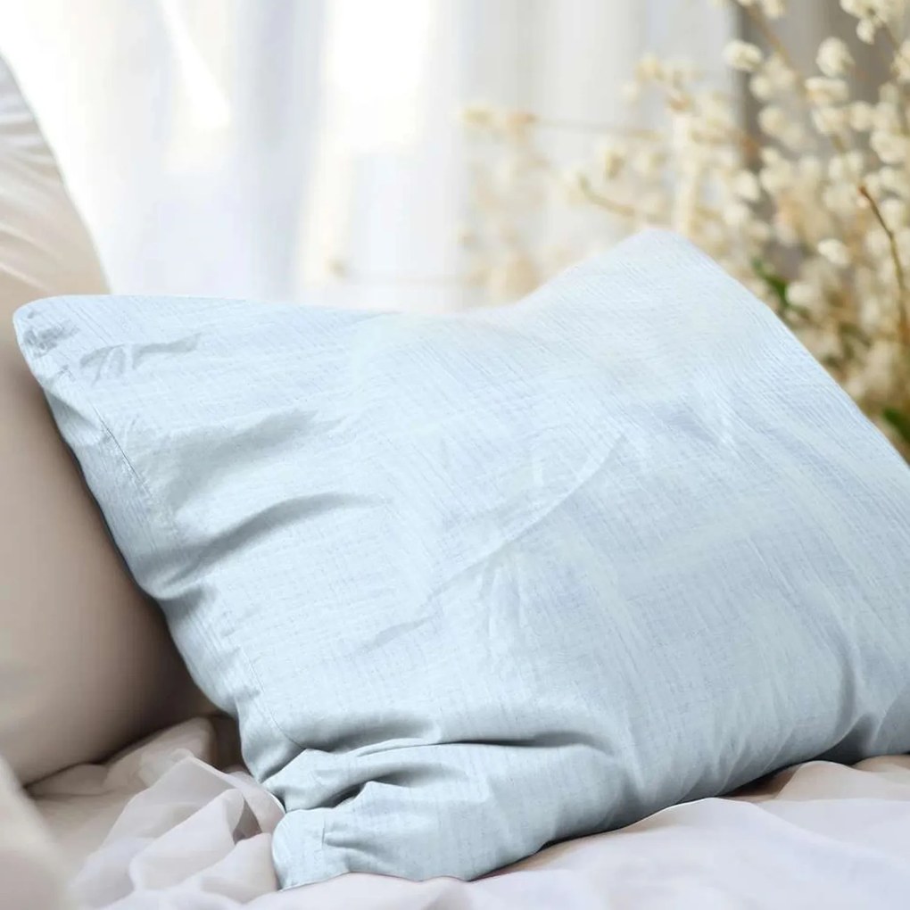 Mušelínové prodloužené povlečení Baby blue Velikost: 140 x 220 + 70 x 90