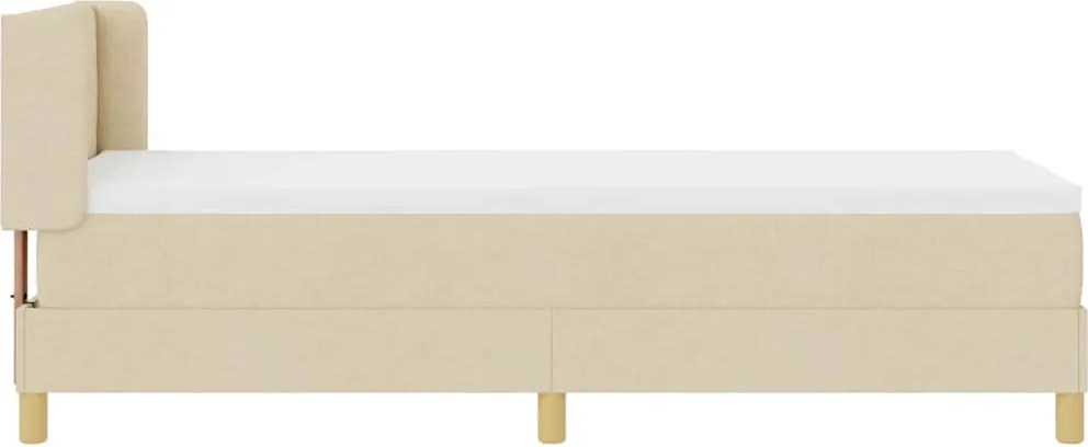 Postel s boxspringem s čelo Krémová 200 x 80 cm textil 3341326