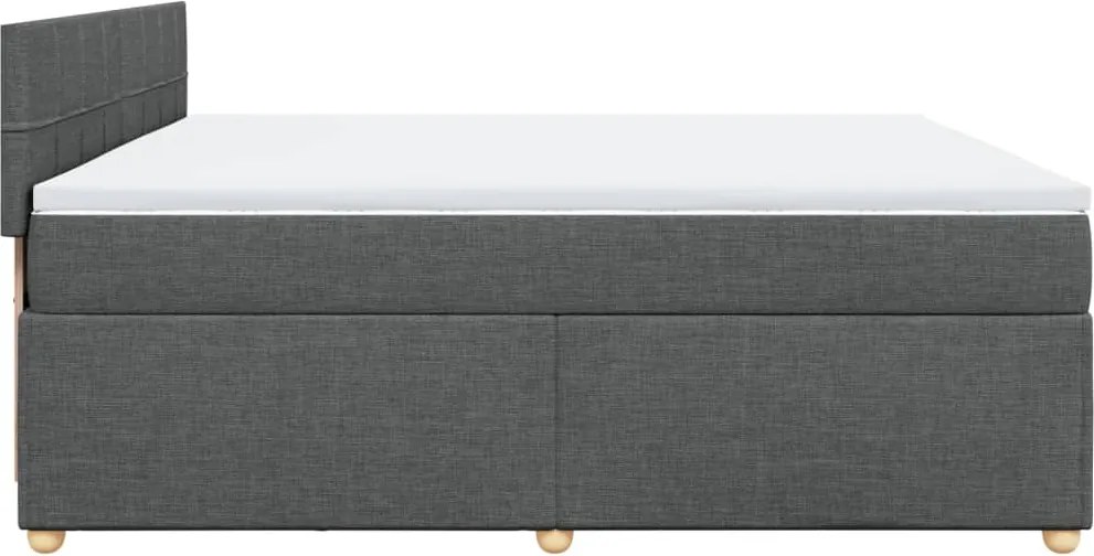 Box spring postel s matrací tmavě šedá 200x200 cm textil 3289088