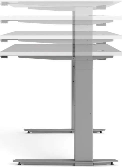 FALCO Výškově nastavitelný psací stůl Office 80400/382 bílá/silver grey
