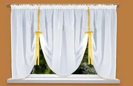 Voálová záclona kusová Ru-Emma ( mnoho rozměrů a barev ), Rozměry š300xv120cm, Barva voálu Bílý voál, Barva lemovky bílá