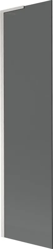Mexen Next L, 1-křídlová vanová zástěna 50 x 150 cm, 6mm šedé sklo, 6mm čiré sklo, profil broušená ocel, 895-050-000-03-40-97