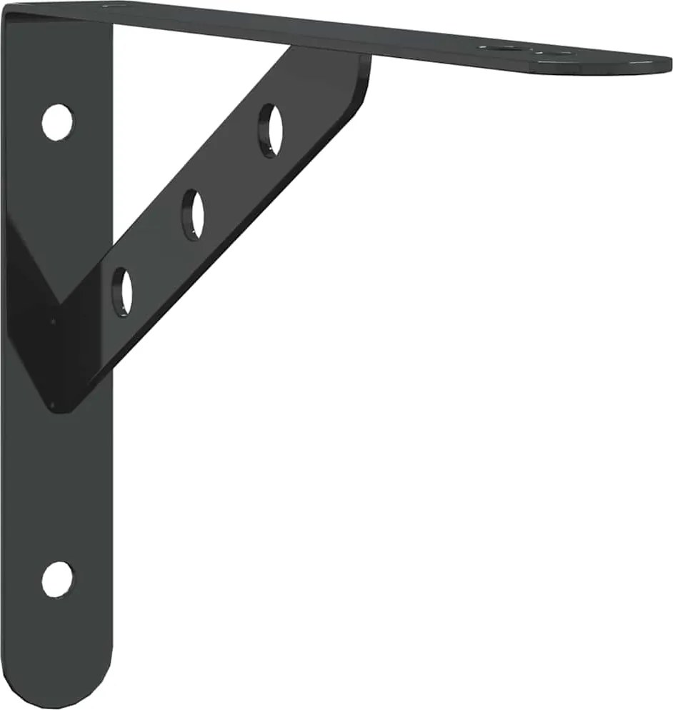 Policové držáky 4 ks 23,5 x 2,5 x 15,5 cm černé nerezová ocel 30303