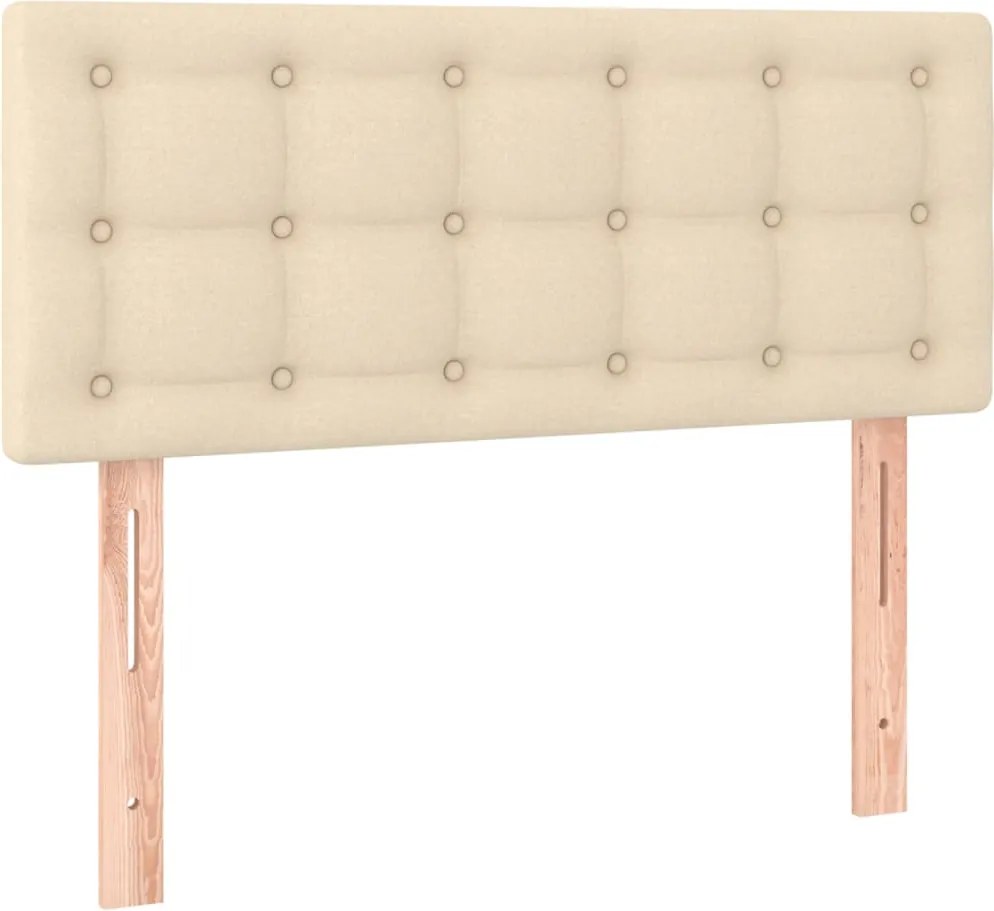 Čelo postele s LED krémové 90x5x78/88 cm textil 3122033