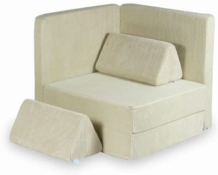 Montessori Play Sofa Comfort Manšestrová - matová (Rozkládací pohovka, batole, sedací souprava)