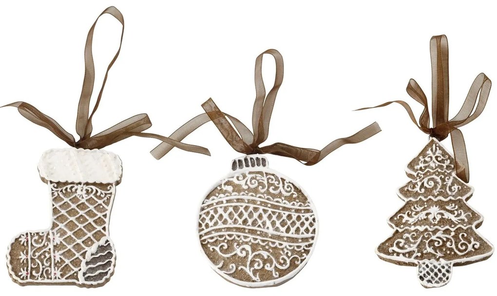 3ks perníková závěsná dekorace Gingerbread Noël - 6*1,5*8cm
