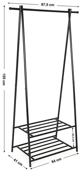 Stojanový věšák LINEA černá