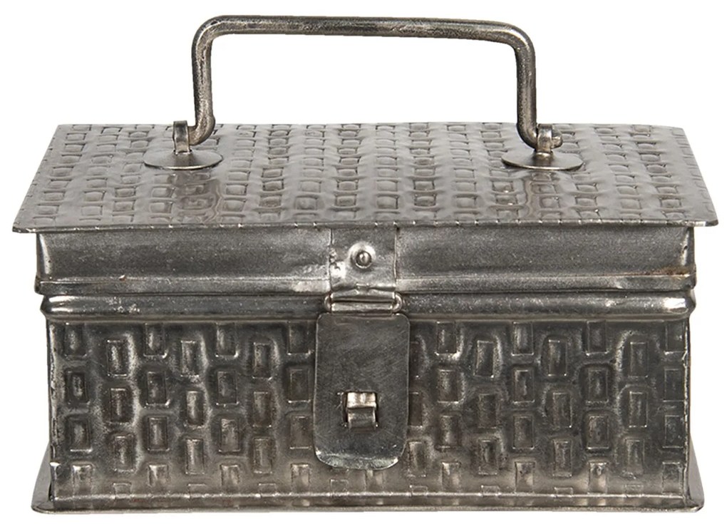 Kovový úložný box ve stříbrné barvě Marcelon - 18*11*8 cm