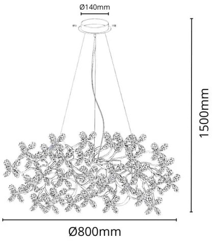 Křišťálový lustr na lanku 16xG9/40W/230V pestrobarevná