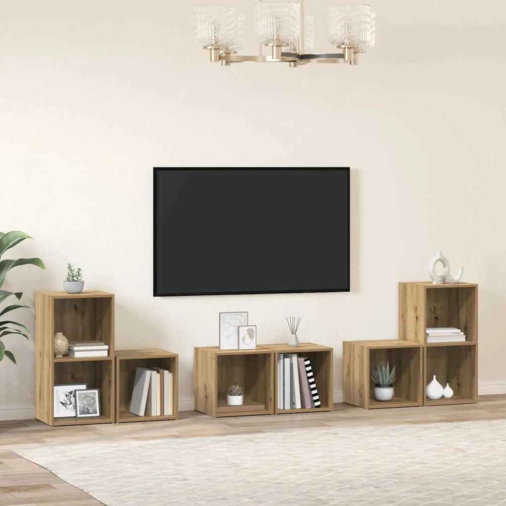 Sestava TV skříněk 6 ks Artisanový dub Kompozitní dřevo 3393164