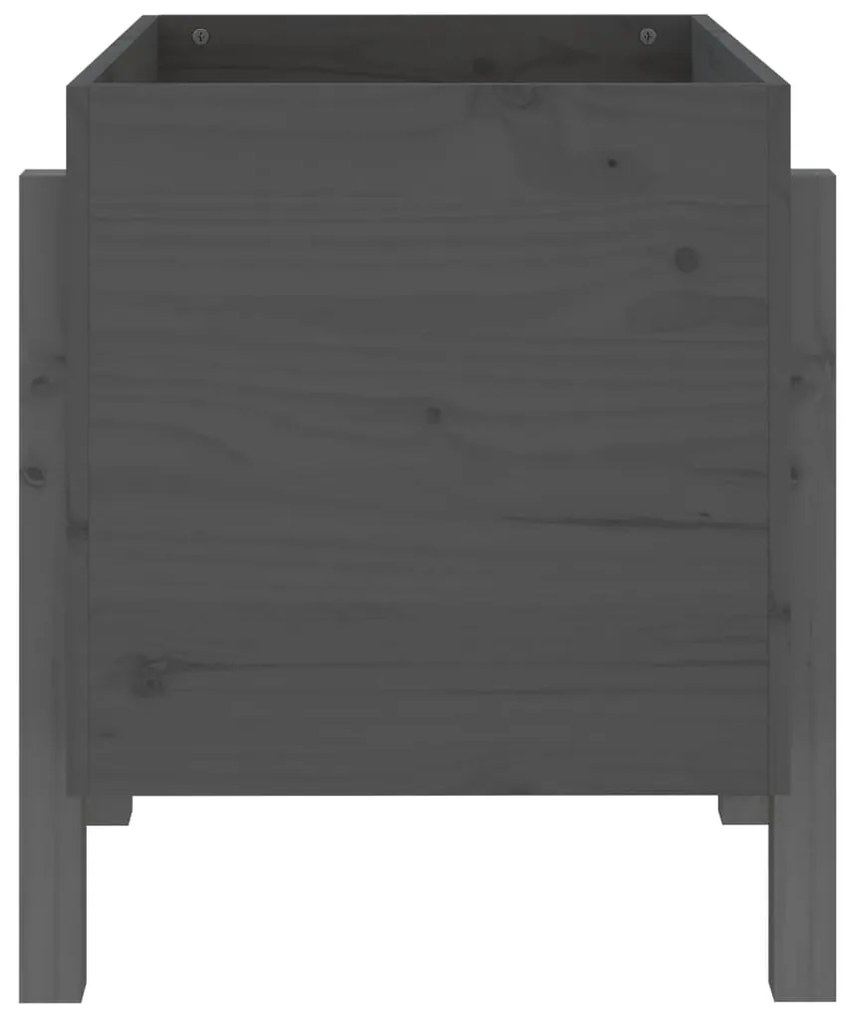Zahradní truhlík šedý 62 x 50 x 57 cm masivní borové dřevo - Default Title