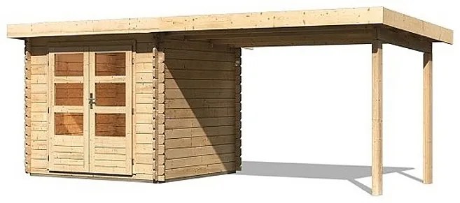 Dřevěný zahradní domek BASTRUP 2 s přístavkem Lanitplast Antracit