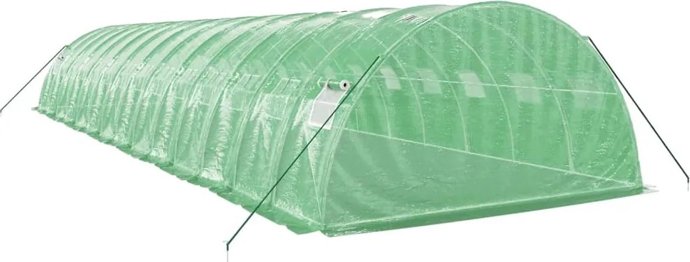 Skleník s ocelovým rámem zelený 56 m² 14 x 4 x 2 m 3188066
