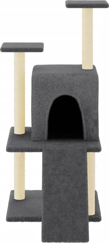 Škrabadlo pro kočky se sisalovými sloupky tmavě šedé 110 cm 172039