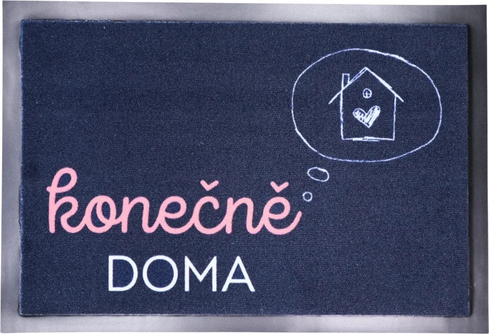 Mercury Flooring, Rohožka Konečně DOMA 40x60 cm, 40x60, modrá
