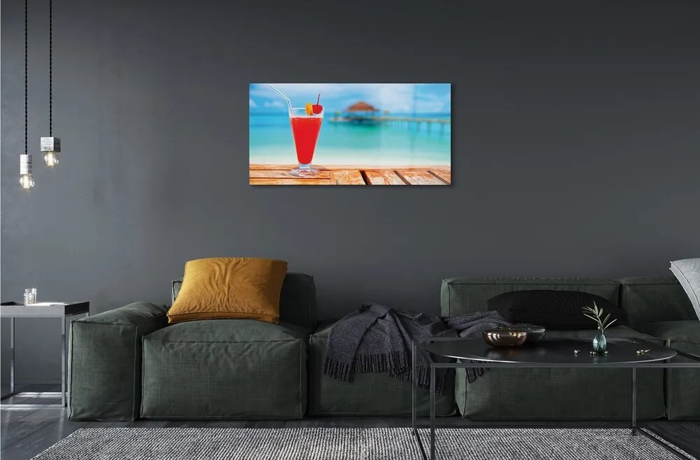 Obraz na skle Koktejl u moře 140x70 cm